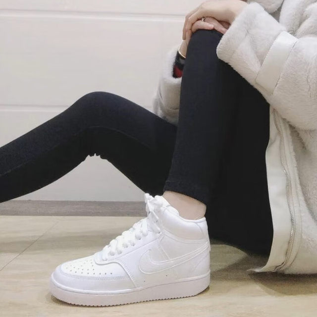 Nike Nike White Simple Air Force One Women's Shoes Soft Sole High Top ...