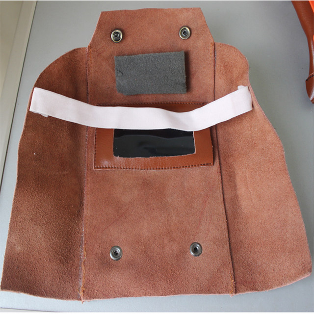 Cowhide welding mask head-mounted automatic darkening welding helmet ...