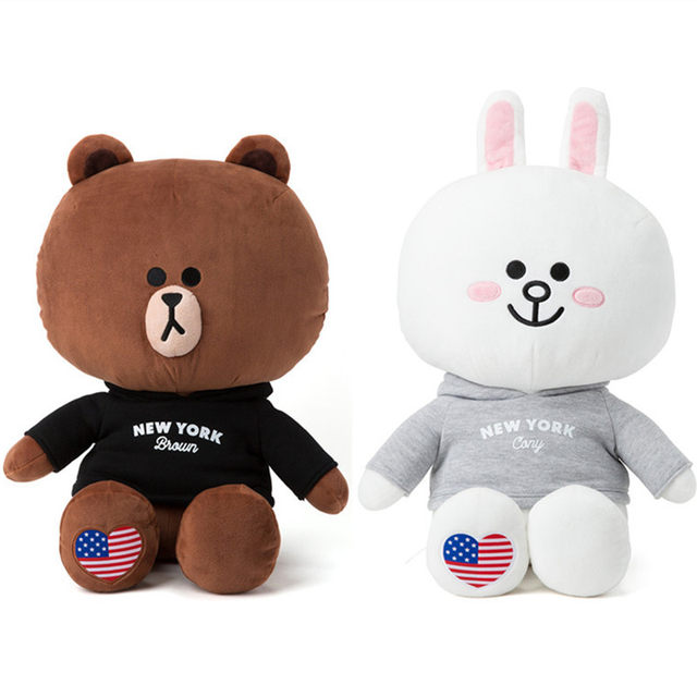 Korean authentic LINEFRIENDS genuine brown bear doll Connie rabbit ...