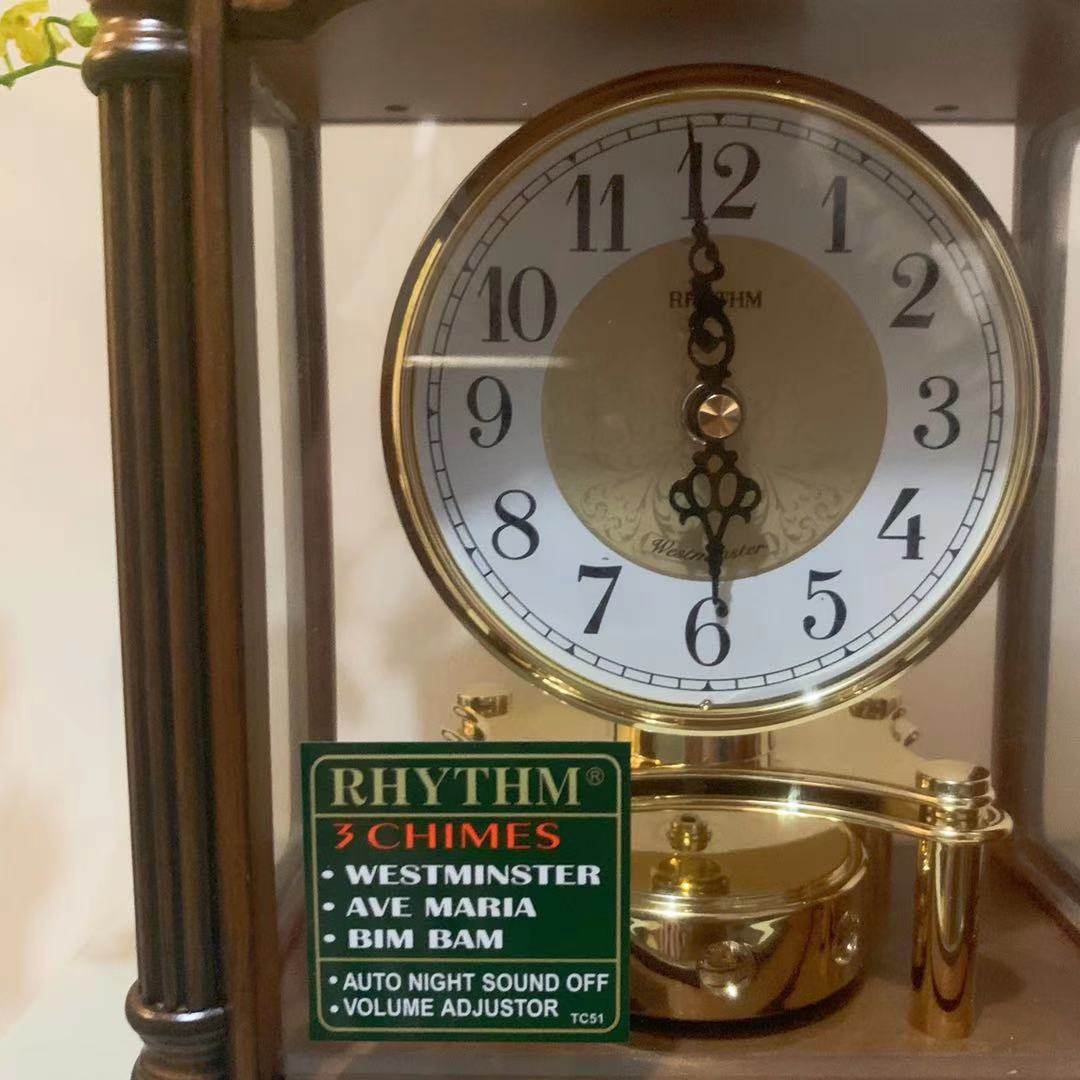 Genuine Rhyth Japanese Triple Ringing Clock Rotating Living Room Office ...