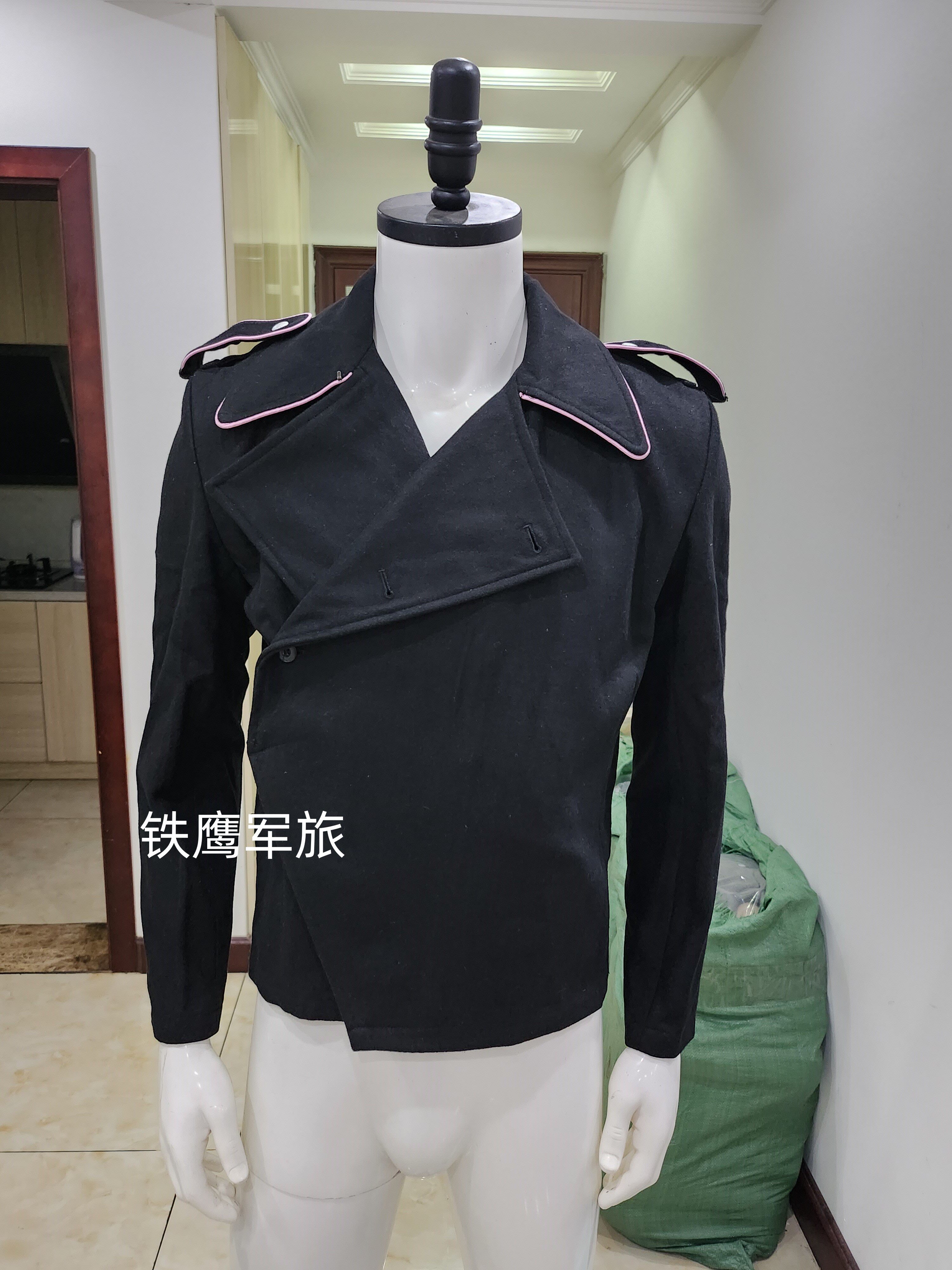 (Pink piping) German black woolen anti-armor armored jacket m36 late ...