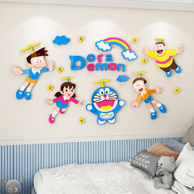 Doraemon wall stickers three-dimensional children's room wall ...