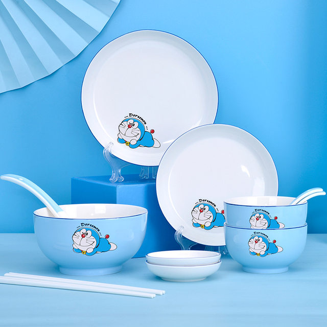 Doraemon ceramic tableware is given as a housewarming gift, jingle cat ...