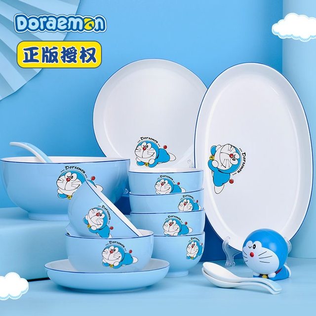 Doraemon ceramic tableware is given as a housewarming gift, jingle cat ...