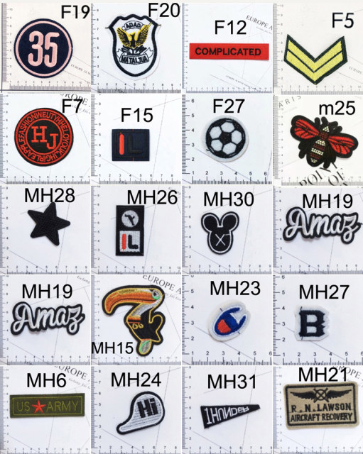 30 selected cartoon black badges, patch cloth stickers, trousers ...