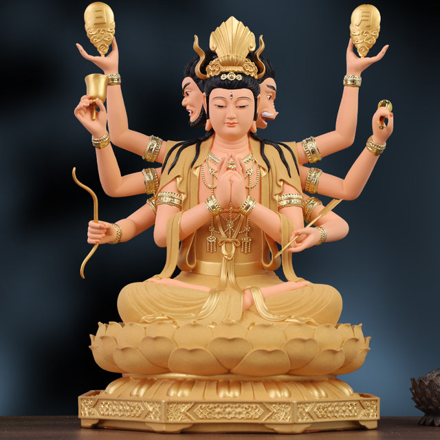 Buddhist temple temple sand gold Doumu Yuanjun home worship statue ...