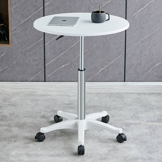 Lift computer table household wheeled movable bedside table leisure ...