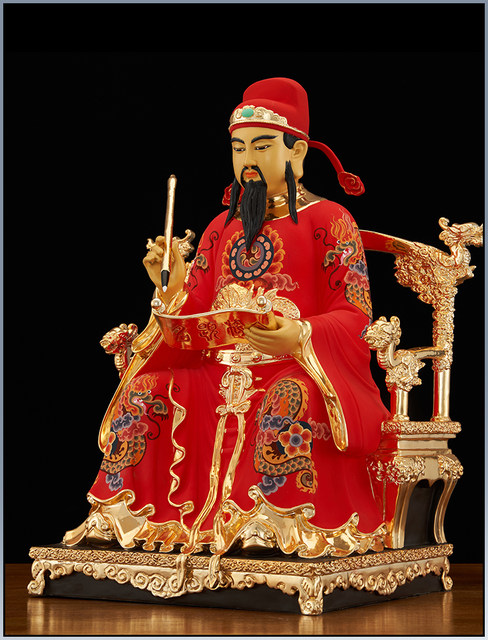 19-inch Wenchang Emperor Buddha Statue Taiwan pure copper painted dense ...