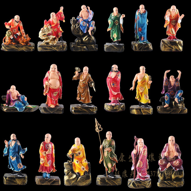 Eighteen Arhat Buddha Statues 18 Arhat Statues FRP Resin Handicraft ...