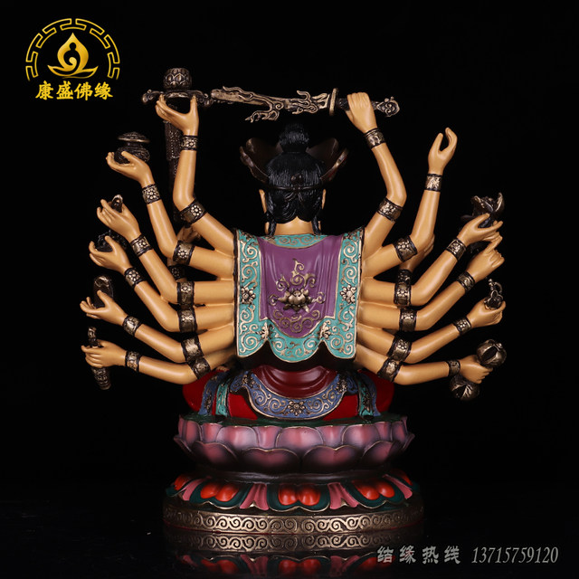 Pure copper gilt statue of Chunti Buddha mother-in-law, Tibetan Tantric ...
