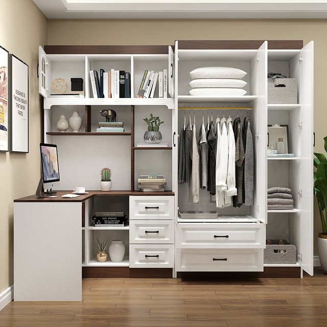 Corner Bookcase Desk One Desktop Computer Desk Wardrobe Bookshelf Study ...