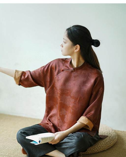 New cool breeze Chinese style imitation silk through hole imitation red ...