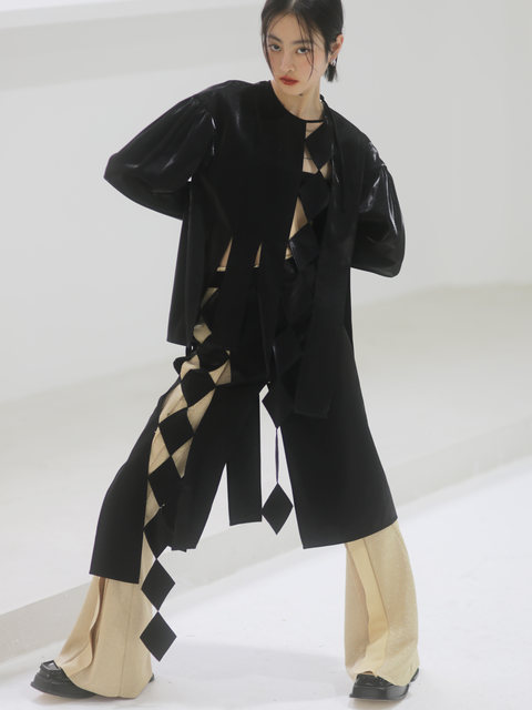 JNYLON independent designer brand versatile hollow splicing geometric ...