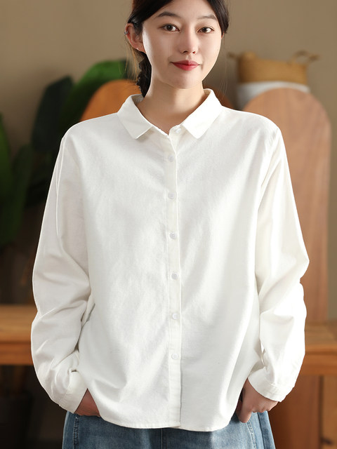 Yuanyuan Meiyi Garment Fur 100% Cotton Solid Color Shirt Women's Spring ...