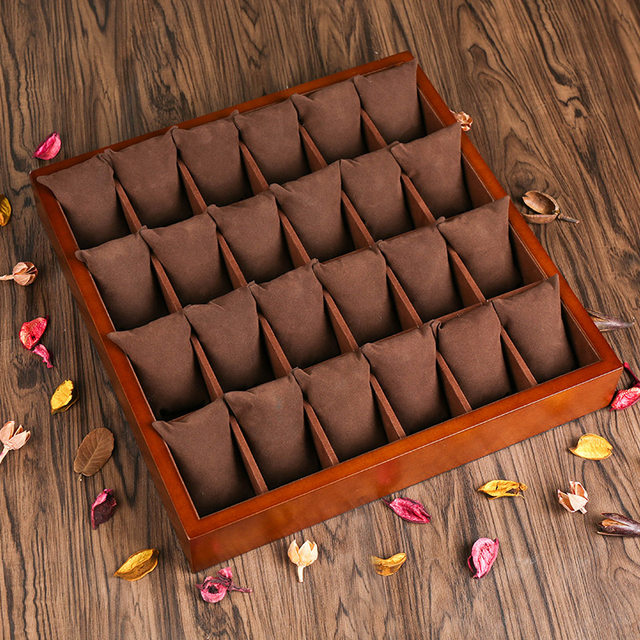 Adsale fashion retro style 24-grid solid wood watch box custom ...