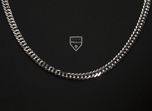 Wbj jewelry 5mm Cuba collar chain hiphop necklace sterling silver 925 Cuban collar multi ...