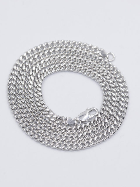 wbj定制珠宝4mm古巴领链银镀金S925纯银镀金银饰全国