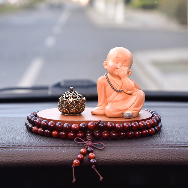 Car ornaments creative cute little monk car center console Buddhist ...