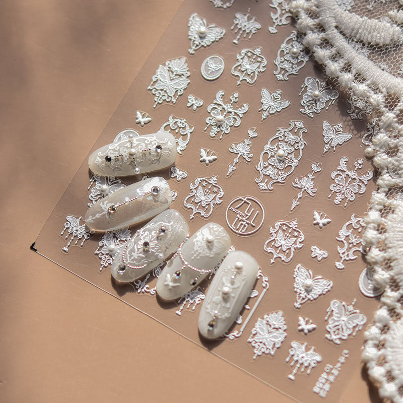 Crystal Diamond Baroque Butterfly Nail Art Sticker New 5d Relief Three ...