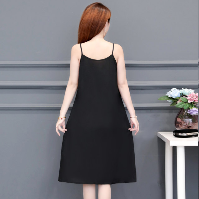 Satin chiffon skirt for women summer mid-length inner wear anti ...