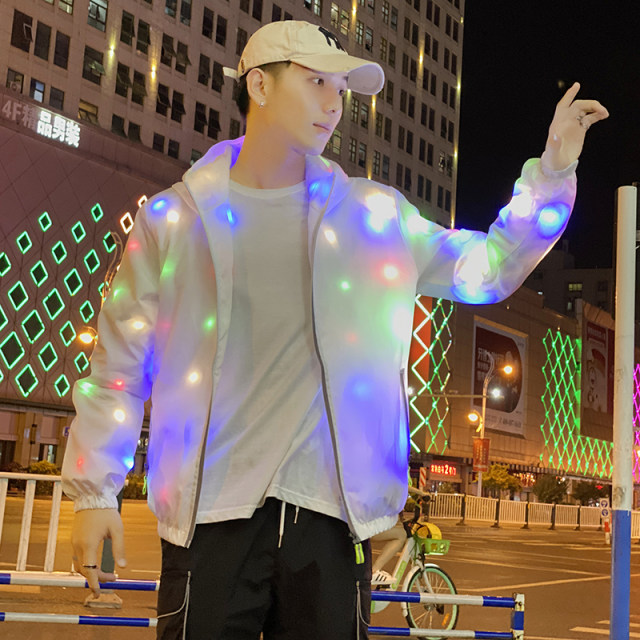 Clothes that glow at night for men and women led colorful jackets ...