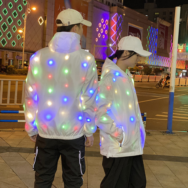 Clothes that glow at night for men and women led colorful jackets ...