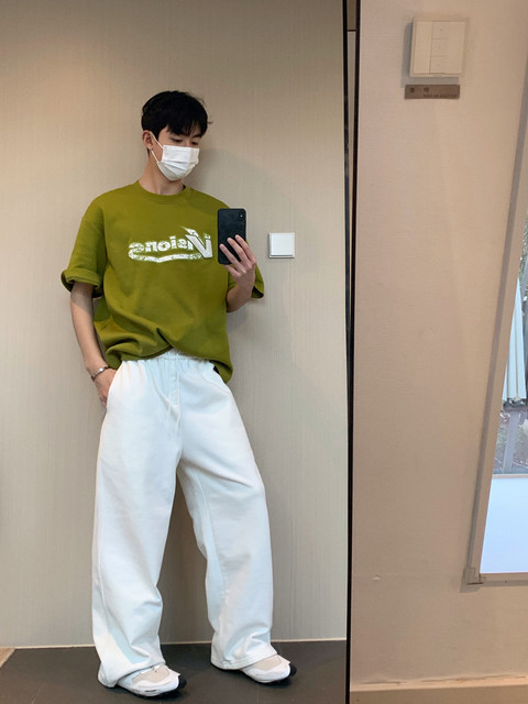 MADEINWN Gaoke heavy solid color straight-leg trousers for men and ...