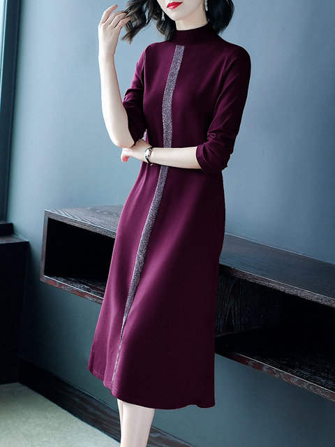 Knitted dress for women's spring and autumn clothes 2025 new ...