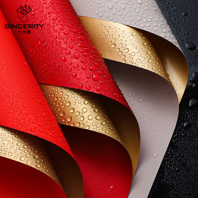 Gilt paper opening flower basket golden flower paper bouquet two-color ...