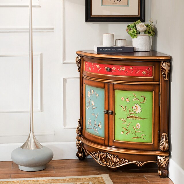 European-style corner cabinet solid wood American country corner ...