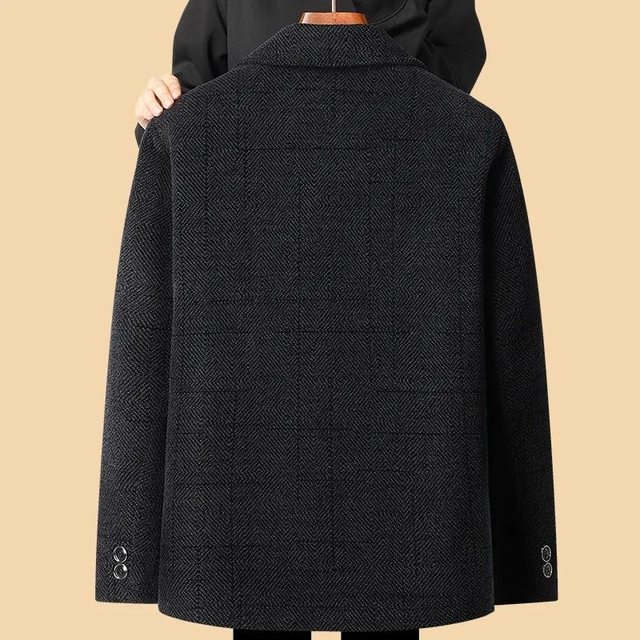 Men's spring and autumn button-down chenille tunic jackets, middle-aged ...