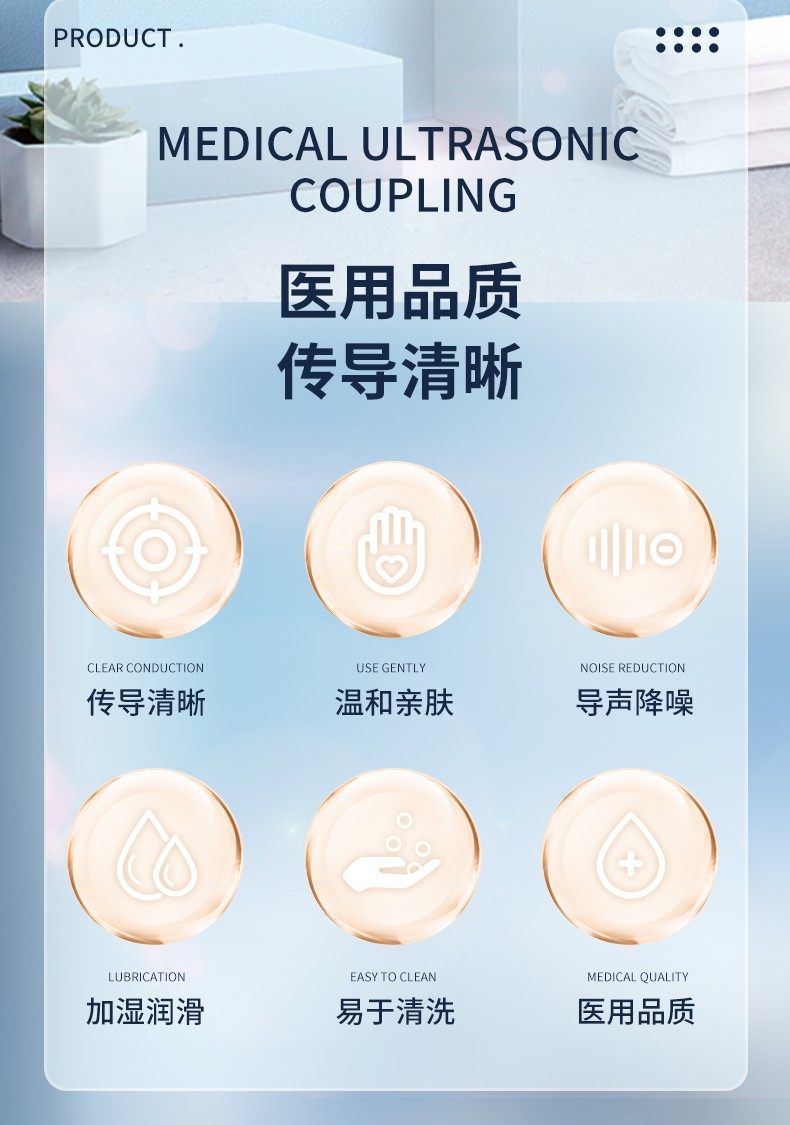 Lubricant - Medical ultrasound coupling agent [250ml*2 bottles] | Hainuo