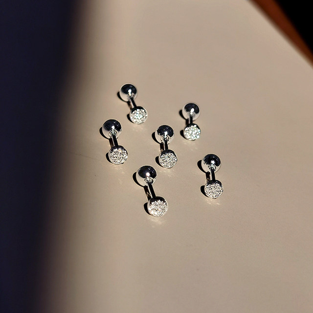 Super shiny round micro-embedded ear bone nails for women, sterling ...