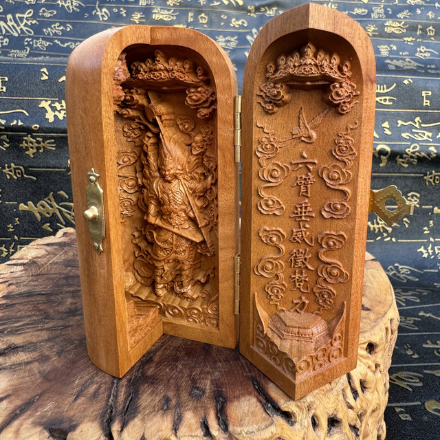 Taoist supplies jujube wood three-opening statue of Marshal Tianpeng ...