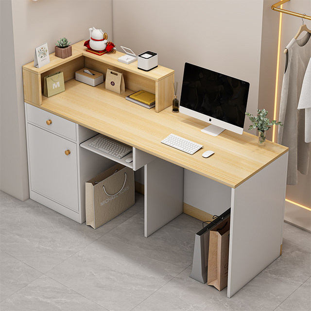 Reception desk bar table cashier shop small simple modern supermarket ...