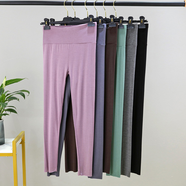 High-waisted inner leggings for women, summer modal thin leggings ...