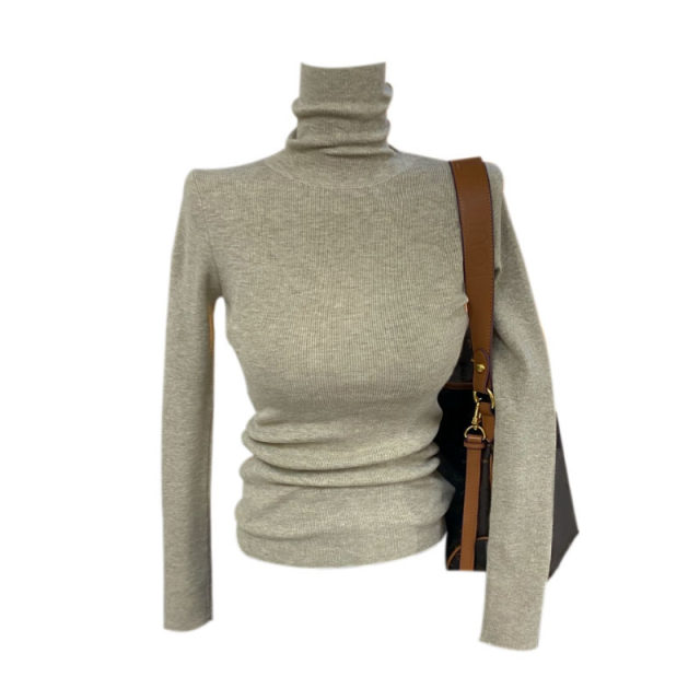 Reserved money! Light luxury high-end simple basic high-neck slim slim ...