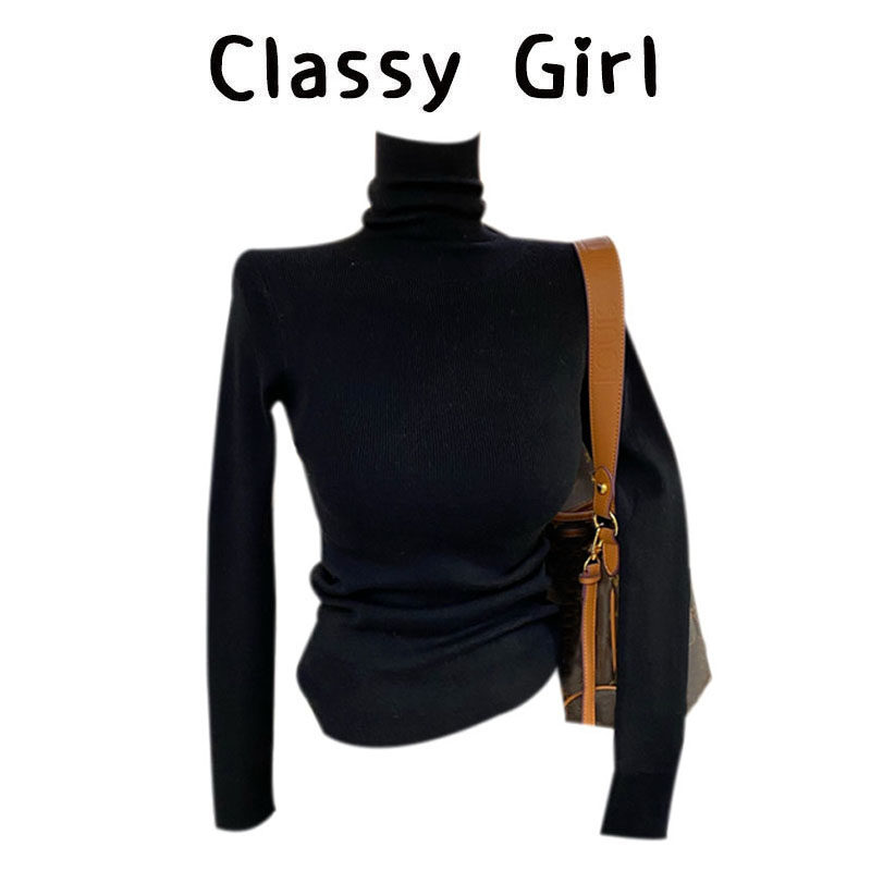 Reserved money! Light luxury high-end simple basic high-neck slim slim ...