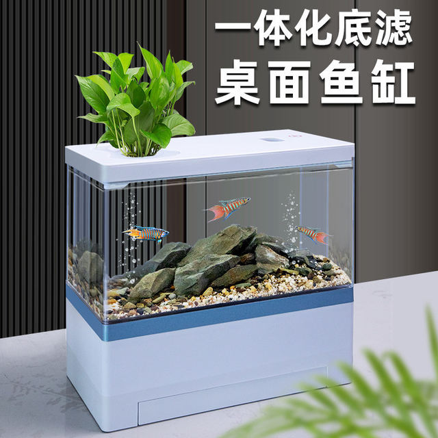 Mini bottom filter fish tank, betta fish tank desktop, no water change ...