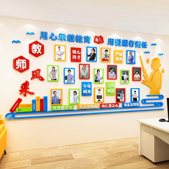 Educational institution school office culture photo wall introduction ...
