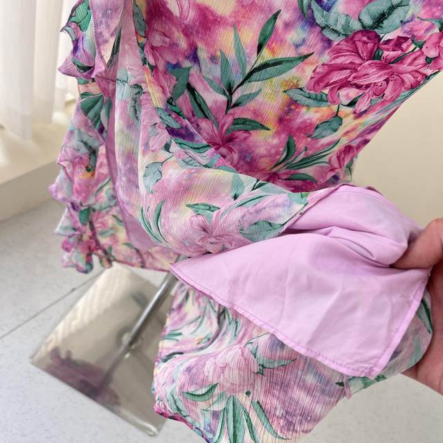 Foreign trade Pure style fashion vacation floral suspender off-shoulder ...