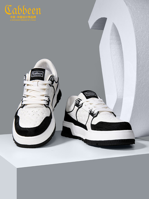 Cabbeen/Cabbeen 2025 autumn new panda black and white color matching ...