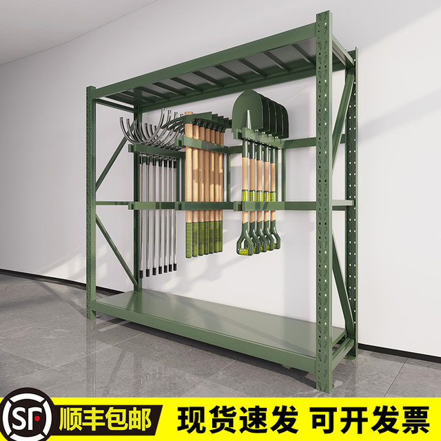 Military green thickened material heavy-duty warehouse shelves multi ...