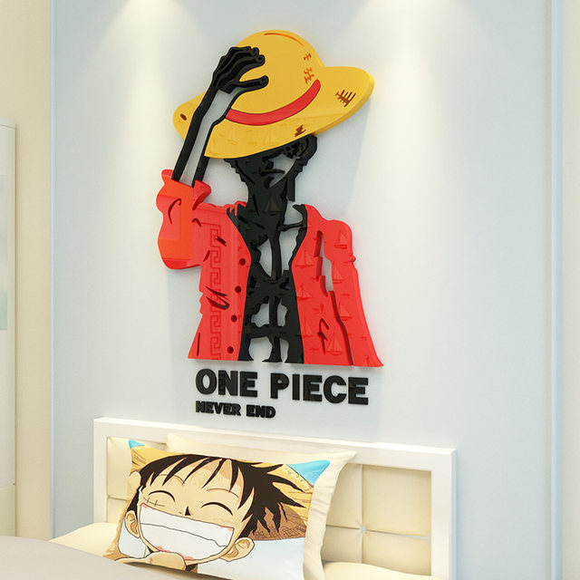 One Piece Wall Sticker Luffy Wallpaper 3D Three-dimensional Acrylic ...