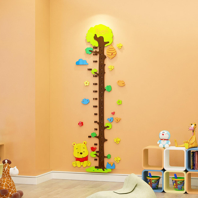 Cartoon 3D height wall sticker bedroom measurement children's height ...