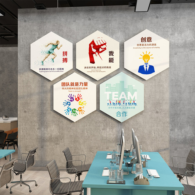 Corporate culture wall, company office decoration painting, atmosphere ...