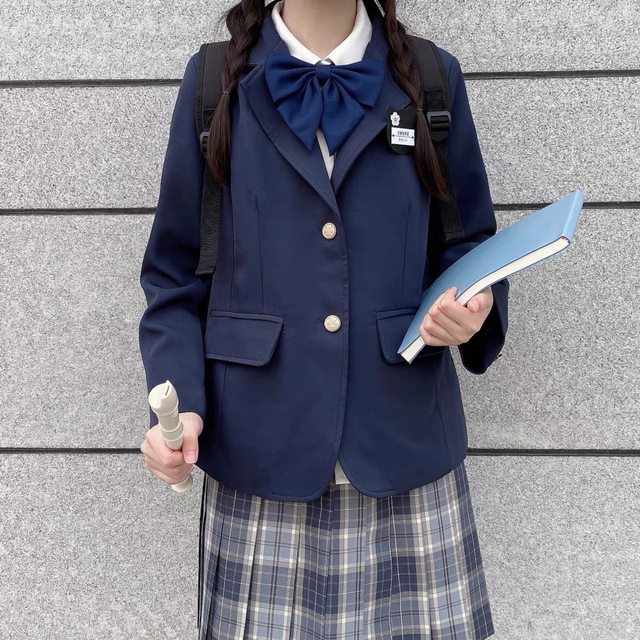 Original versatile milk white excellent students suits two buckle ...