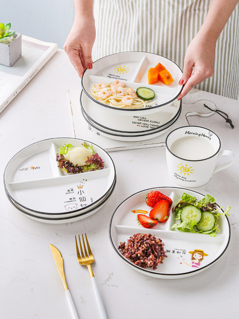 Divided 211 fat-reducing meal plates for household partition breakfast ...