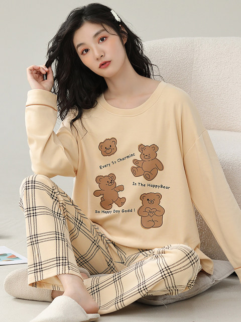 FentenKean 2025 new pajamas for women in spring and autumn pure cotton ...