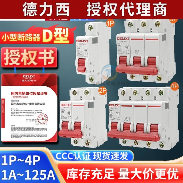 Delixi D-type DZ47S circuit breaker 2P air switch 10 power 16 air switch 20 household 25A32A40A63A